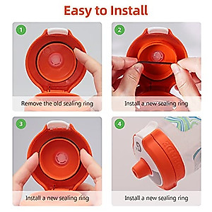 Eqivei 6 Pack Replacement Gaskets Compatible with Gatorade Water Bottle, Silicone lid Seal Ring Replacement for Gatorade Gx Squeeze Bottles, Water Bottle Accessories for Gatorade Gx Pods