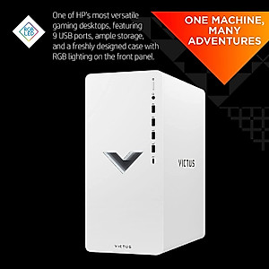 HP Victus 15L Gaming Desktop PC 2022 Newest, AMD Ryzen 5 5600G Processor, 8GB RAM, 512GB SSD, AMD RX6400 Graphics, Wi-Fi, Bluetooth, Ceramic White, Windows 11 Home, Bundle with Cefesfy
