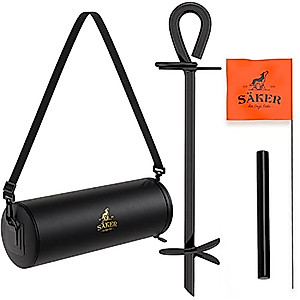 SÄKER Heavy Duty Tie Out Stake - Strongest Dog Anchor Holds 2 Large Dogs Over 180lbs | Premium Dog Stake for Peace of Mind in The Yard, Camping or at The Beach. Use Any Dog Tie Out or Dog Lead