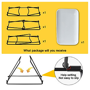 HAPPY KIT 3 Tier Serving Tray Set and Tiered Tray Stand,12 Inch Widened Porcelain Platters with Freely Combinable Rack,Decor Cupcake Stand for Christmas Party Display,Dessert Trays Collapsible