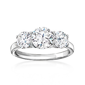 Ross-Simons 2.00 ct. t.w. CZ 3-Stone Ring in Sterling Silver. Size 7