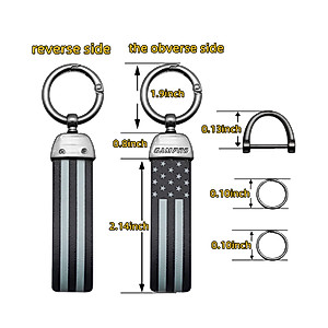 GAMPRO American Flag Car Keychain Accessories with Zinc Alloy Suit for Chevrolet, Ford, Buick,Fashion keychain for men and women (black)