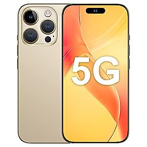 WV LeisureMaster A14 Pro Max 5G Unlocked Smartphone - 6GB+128GB Fully Unlocked Cell Phone for Android 11, 7.3", 7300mAh, 50MP+108MP Dual Camera（Gold）