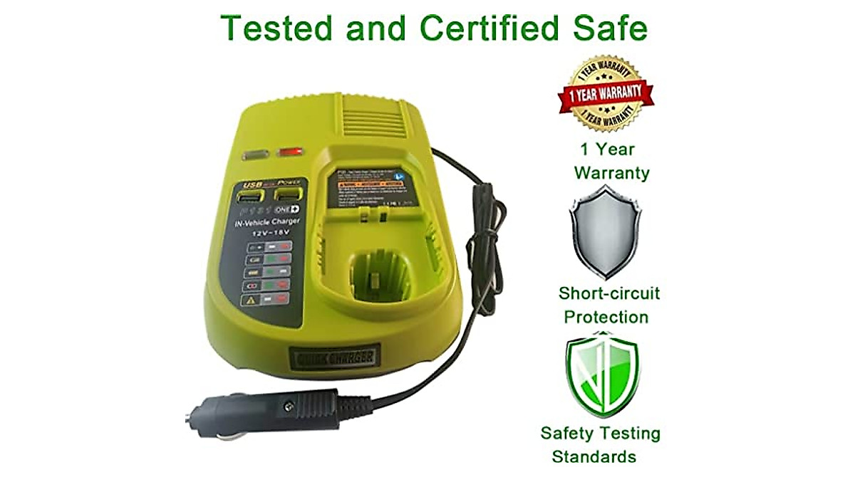 P131 One+ Portable Dual Chemistry Vehicle Charger - Ryobi Battery Power