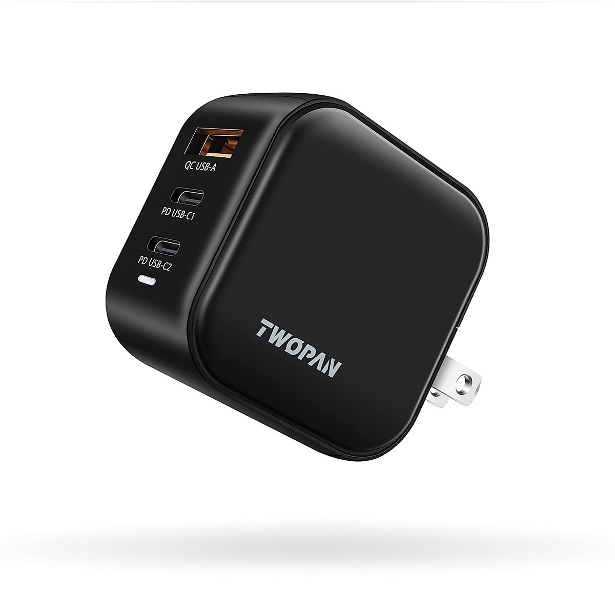 TWOPAN 65W USB C Charger Block, 3-Port Foldable GaN Fast Charger for iPhone 16/15/14, Vision Pro, MacBook, iPad, XPS, Switch, Steam Deck, Galaxy S24/25, Pixel