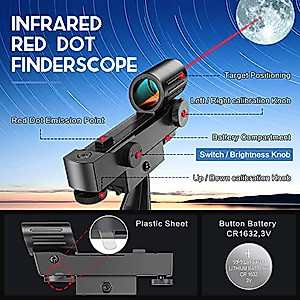 [2023 Upgraded] Gaterda Telescope, 70mm Aperture 700mm Real 210x HD Magnification, Astronomical Telescope for Adults & Kids & Beginners with Red Dot Finderscope, no Inverted Images, Easier to Use