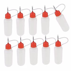 20 ml Needle Tip Cap Liquid Dripper Empty Dropper Bottle Filler Bottle 10 PCS Red Cap