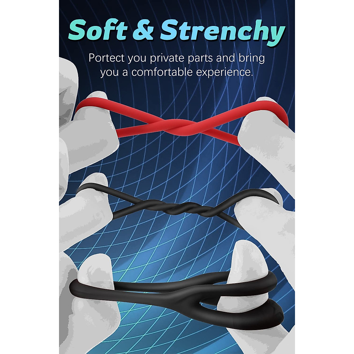 Canrok Silicone Cock/Penis Rings Set with 7 Different Sizes for Erection Enhancing, Long Lasting Stronger Strechy Adult Sex Toys for Men or Couple