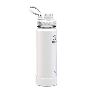 Takeya Actives Insulated Stainless Steel Water Bottle with Spout Lid, 24 Ounce, Blush and Arctic
