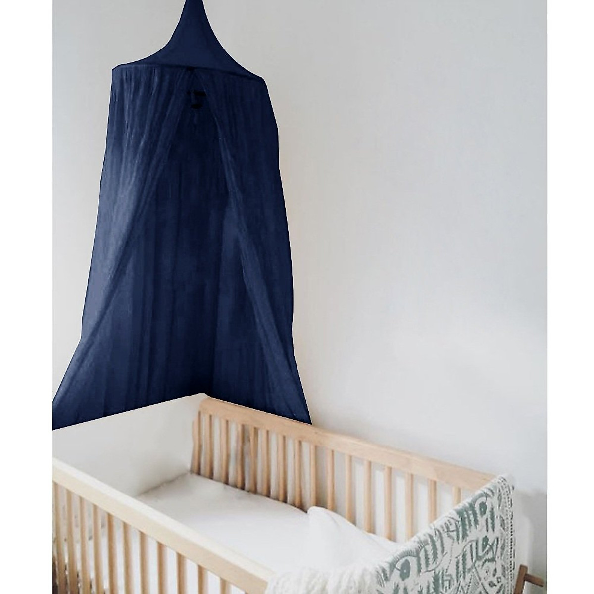 Yosoo Baby Bedding Round Dome Bed Canopy Kids Play Tent Hanging Net Curtain for Baby Kids Reading Playing Sleeping Room Decoration, Dark Blue