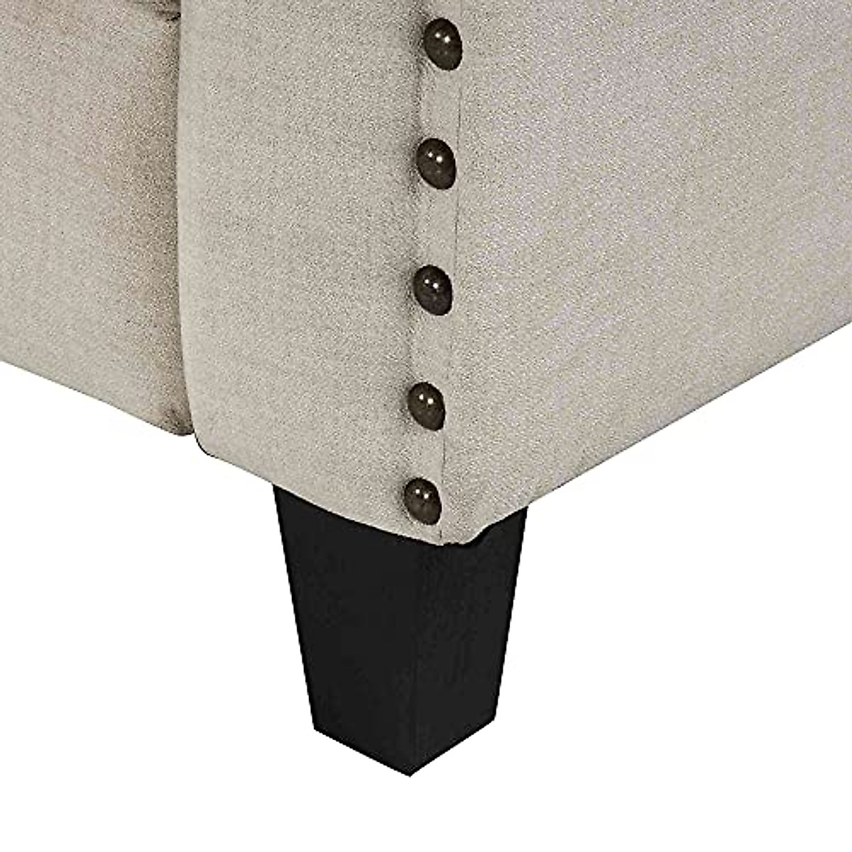 Tulib Symmetrical Sectional Sofa with Ottoman, L-Shaped Rivet Modern Upholstered Couch Set with Cushions, for Living Room, Beige