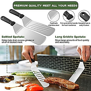 Griddle Accessories Kit, 43PCS Flat Top Grill Accessories Set for Blackstone and Camp Chef, Grill BBQ Spatula Set with Enlarged Spatulas, Basting Cover, Scraper, Tongs for Outdoor BBQ