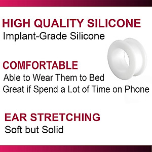 bodyjewellery 1 1/8 Inch 28.0mm White Double Flare Tunnels Ear Plugs SI01 wholesale Lot AAHS Ear s Stretching Stretchers bulk Piercing 4Pcs