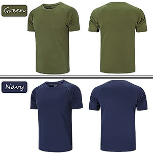 Cimic Workout Shirts for Men, 5 Pack Mens Crew Neck Casual Gym Shirts Short Sleeve Plain Athletic Moisture Wicking Dry Fit Active T-Shirts
