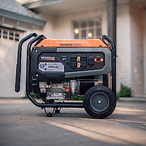 Generac 7676 GP8000E 8,000-Watt Gas-Powered Portable Generator - Electric Start with COsense - Powerrush Advanced Technology - Reliable Power for Emergencies and Recreation - CARB Compliant