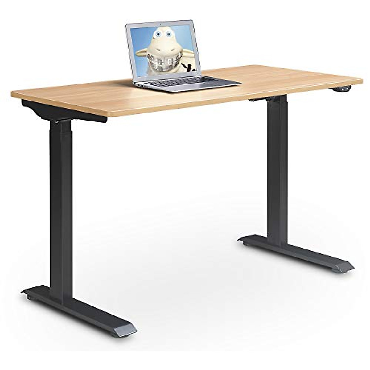 Serta Creativity Electric Height Adjustable Desk, 47" Inch Wood Desktop Sit Stand Table for Office, Work from Home Furniture, Easy to Assemble, Light Brown