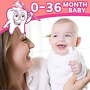 Baby Tongue Cleaner, Baby Toothbrush, 42Pcs Disposable Infant Toothbrush Clean Baby Mouth,Gauze Gum Cleaner Toothbrush Baby Oral Cleaning Stick Dental Care for 0-36 Month Baby+Free 1 Finger Toothbrush