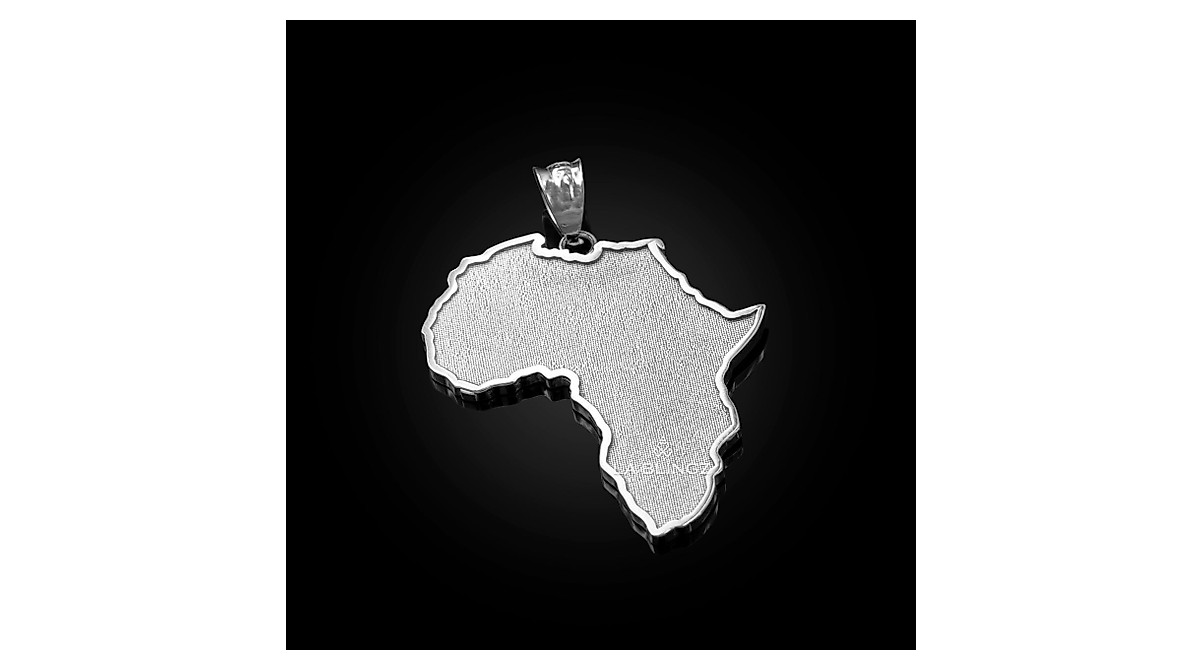 LA BLINGZ Sterling Silver Africa Map Pendant - Elegant Jewelry