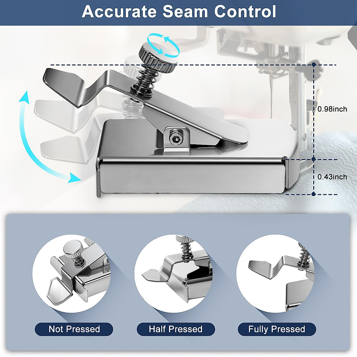 Hdama Magnetic Seam Guide for Sewing Machine, Magnetic Seam Guide with Clip, Hemmer Guide Sewing Supplies Accessories, Universal Sewing Machine Attachments