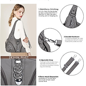 Angelkiss Hobo Purses and handbags for Women Satchel Leather Handbag Women Purses Large Daily Shoulder Bags