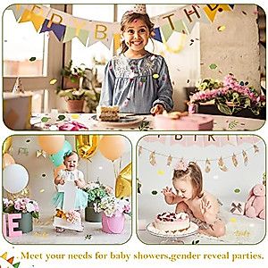 Ayfjovs Sage Green Baby Shower Confetti-300PCS Greenery Confetti Decor with Eucalyptus Scatter Hexagonal Style Table Decoration For Gender Reveal Classroom Nursery Party Decor