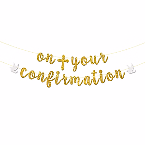 On Your Confirmation Banner First Holy Confirmation Sign Wedding Engagement Bachelorette Party Decorations Bridal Shower Party Banner
