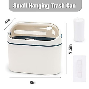 LOVEINUSA Mini Trash Can with Lid, Desktop Trash Can Mountable Garbage Can Countertop Trash Bin for RV Office Kitchen Sink Freezer