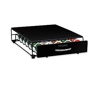 Keurig Under Brewer Storage Drawer, Coffee Pod Storage, Holds Upto 35 Keurig K-Cup Pods, Black