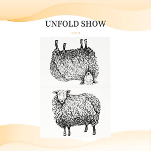 Vintage Sketch Sheep Alpaca Thank You Cards With Envelopes, Blank Greeting Note Cards With Envelopes Blank Inside, Funny Birthday Cards For Women Men, Thank You Card For Wedding Business,Graduation
