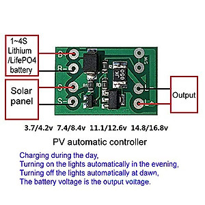 Acxico 3Pcs Solar Charge Controller Board Lithium Battery Charging Controller Auto ON/OFF Light Control Switch For DIY Street Lights Garden Lights