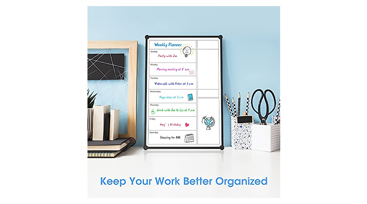 Weekly Magnetic Calendar for Fridge | Plan Meals & Groceries