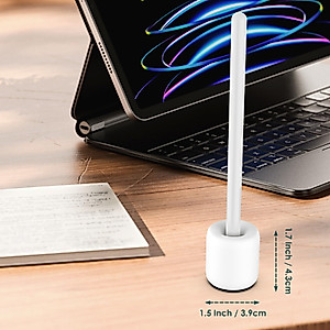 GeeRic Pencil Stand Compatible with Apple Pencil 1st, 2nd Generation, Elegant Holder with/Without Sleeve or Grip Durable Silicone Stand Tip Protection White