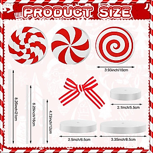 Amyhill 3 Pcs Christmas Candy Table Decor Wooden Christmas Tiered Tray Decor Red White Candy Centerpieces Xmas Tabletop Decorations Rustic Farmhouse Block Sign for Christmas Holiday Party Supplies