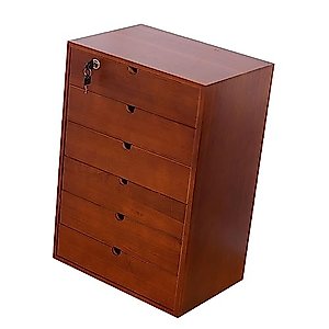 JAEFIT Solid Wood Storage Box - Desktop File Cabinet - Desktop Organizer, Drawer Type Multi Layer A4 Flat File Cabinet, Multilayer Desktop Organizer Storage Box with Drawers (Size : 6 Layer)
