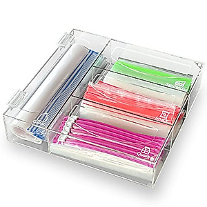 ABODE & ABOUND Ziplock Bag Organizer I Acrylic Storage Bag Organizer for Drawer I Plastic Zip Bag Organizer I Sandwich Baggie Holder and Dispenser