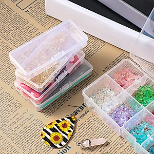 18 Pieces Small Plastic Case Small Storage Containers Clear Storage Case Small Plastic Box with Lid Containers for Bobby Pin Swab, Craft, Jewelry, Coin, Screw, Bead, 3.9 x 1.6 x 0.6 Inch