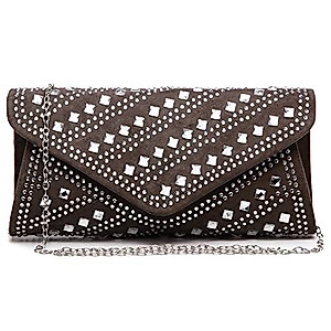 Dasein Rhinestone Evening Bags Glitter Clutch Handbags Studded Envelope Purses for Prom Party Wedding Coffee