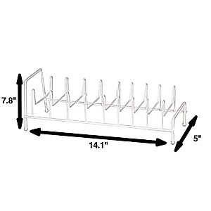 Rocky Mountain Goods Lid Rack for Pots and Pans - Kitchen Lid Rack Organizer - Holds up to 8 Lids - White Rustproof finish - Rubberized grip feet