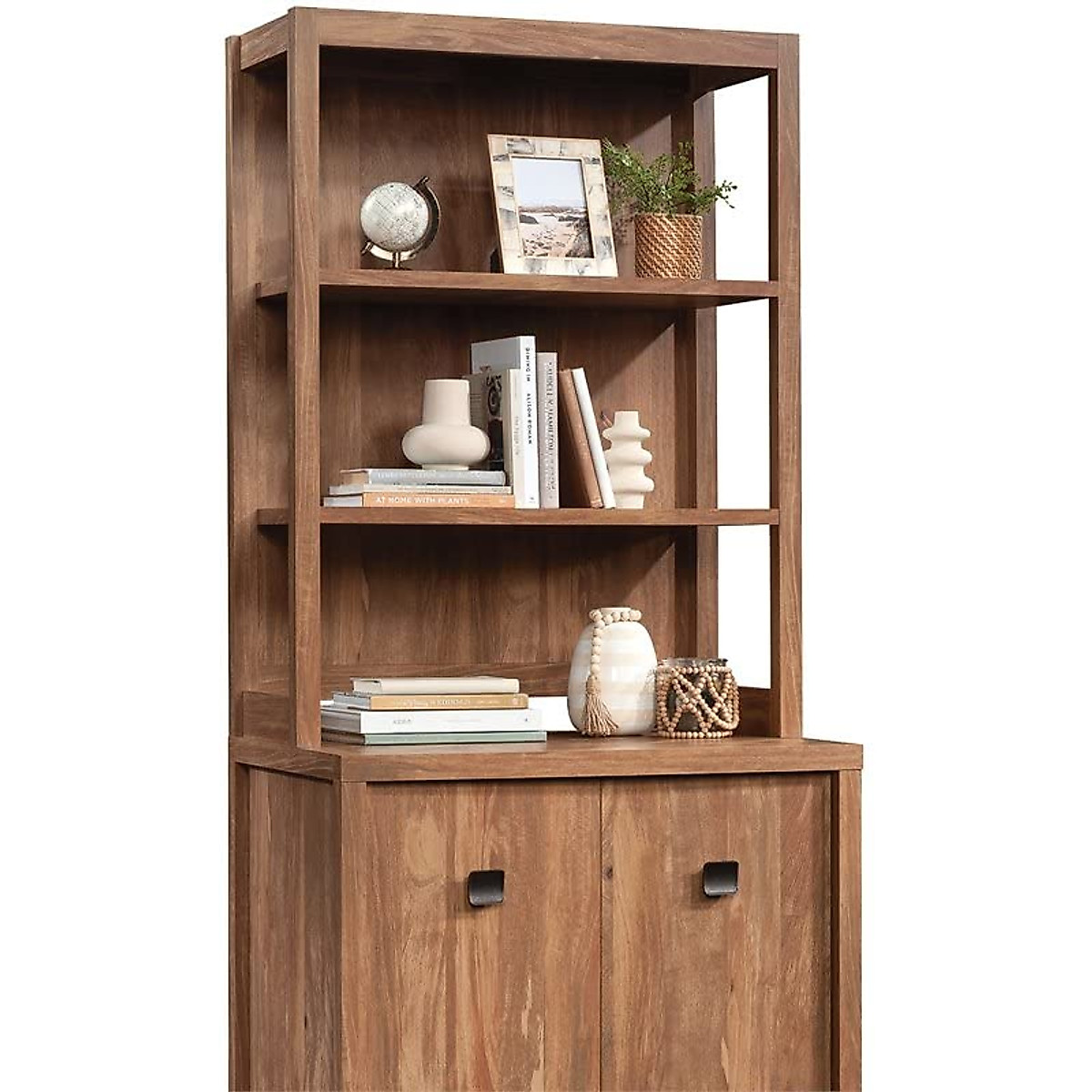 Sauder Cannery Bridge 2-Shelf Library Hutch in Sindoori Mango, Sindoori Mango Finish