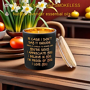 Candles Gifts for Him Men Romantic Unique Husband Gifts for Fathers Day Christmas Valentines Day Anniversary Birthday Gifts for Boyfriend Stocking Stuffers Novelty Lavender Scented Soy Candle