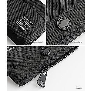 Ringke Mini Pouch [2-Way Bag Miniature] Nylon Carrying Pouch Small Bag for AirPods, Galaxy Buds, Earphones, Cards, ID - Black