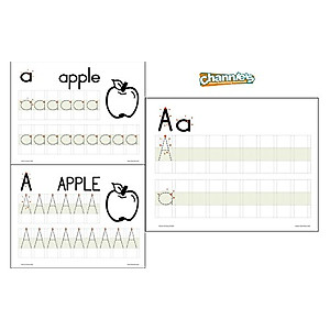 Channie’s My First Letters, Easy to Trace, Write, Color, and Learn Alphabet Practice Handwriting & Printing Workbook, 80 Pages Front & Back, 40 Sheets, Grades PreK - 1st, Size 8.5” x 11”