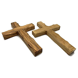 Olive Wood Wall Cross from Bethlehem, Wall Hanging Wooden Cross, confirmation cross gift, Baptism Gifts, Holy Wall cross, Hand Made religious décor Cross From the Holy Land (Medium Cross 6.2" x 4.2")
