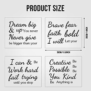 11 Pcs Inspirational Wall Decal Stickers Motivational Quote Wall Decor Vinyl Wall Stickers for Bedroom Living Room Office Nursery Removable Wall Stickers Quotes Saying for School Classroom Teen Dorm