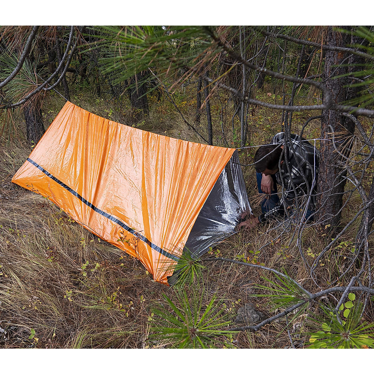 MEKKAPRO Emergency Tent Shelter - Survival Tent - 2 Person Emergency Shelter - Resistant and Ultra Lightweight Life Tent - Water and Windproof Tube Tent for Camping, Hiking and Outdoor Activities