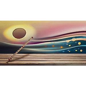 17 Inch Authentic Indian Wooden Bamboo Flute in 'A' Key Fipple Woodwind Musical Instrument Recorder Traditional Bansuri Handcrafted Novelty Decoratives & Collectibles