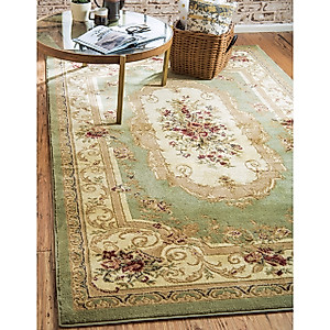 Unique Loom Versailles Collection Traditional Classic Floral Motif Area Rug (4 ft x 6 ft Rectangular, Brown/ Ivory)
