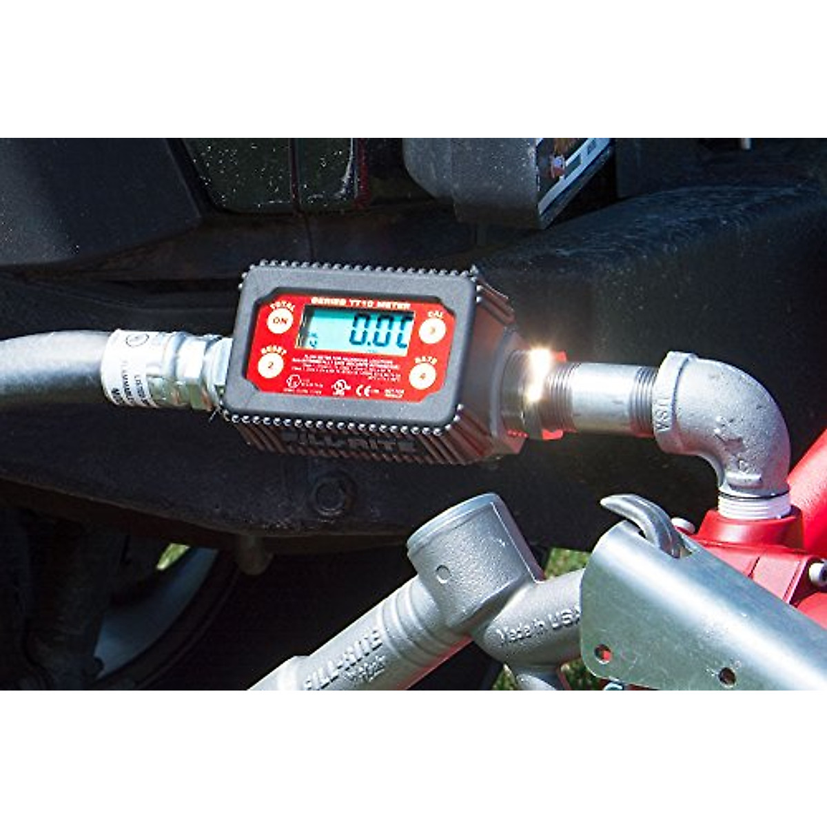 Fill-Rite TT10AB 2-35 GPM Inline Digital Turbine Fuel Meter,black/Red
