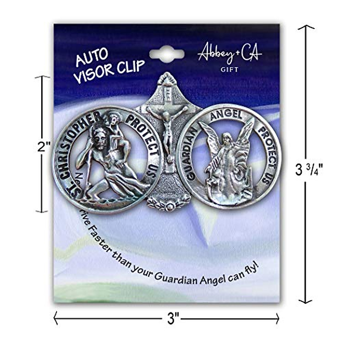 Cathedral Art St. Christopher Visor Clip, One Size, Silver