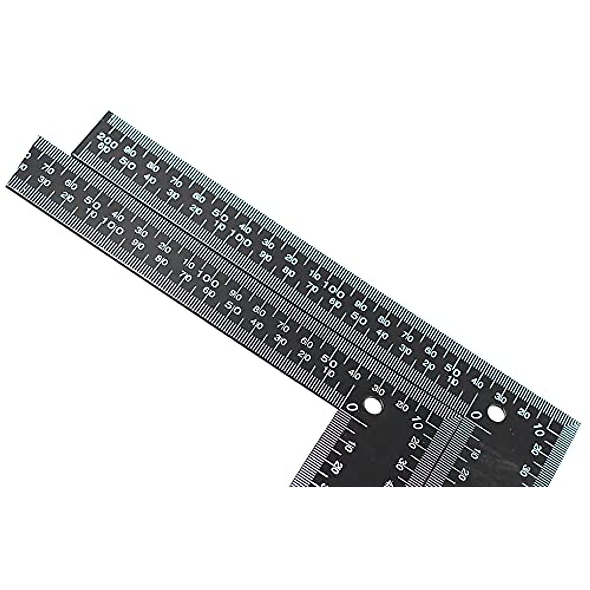 Driak Black 2pc Metal L Shaped Metric Square Carpenter Square 0-30cm 0-20cm Measuring Range Metal Framing Square Square Ruler for Accurate Cutting, Trimming, Slicing and Measuring